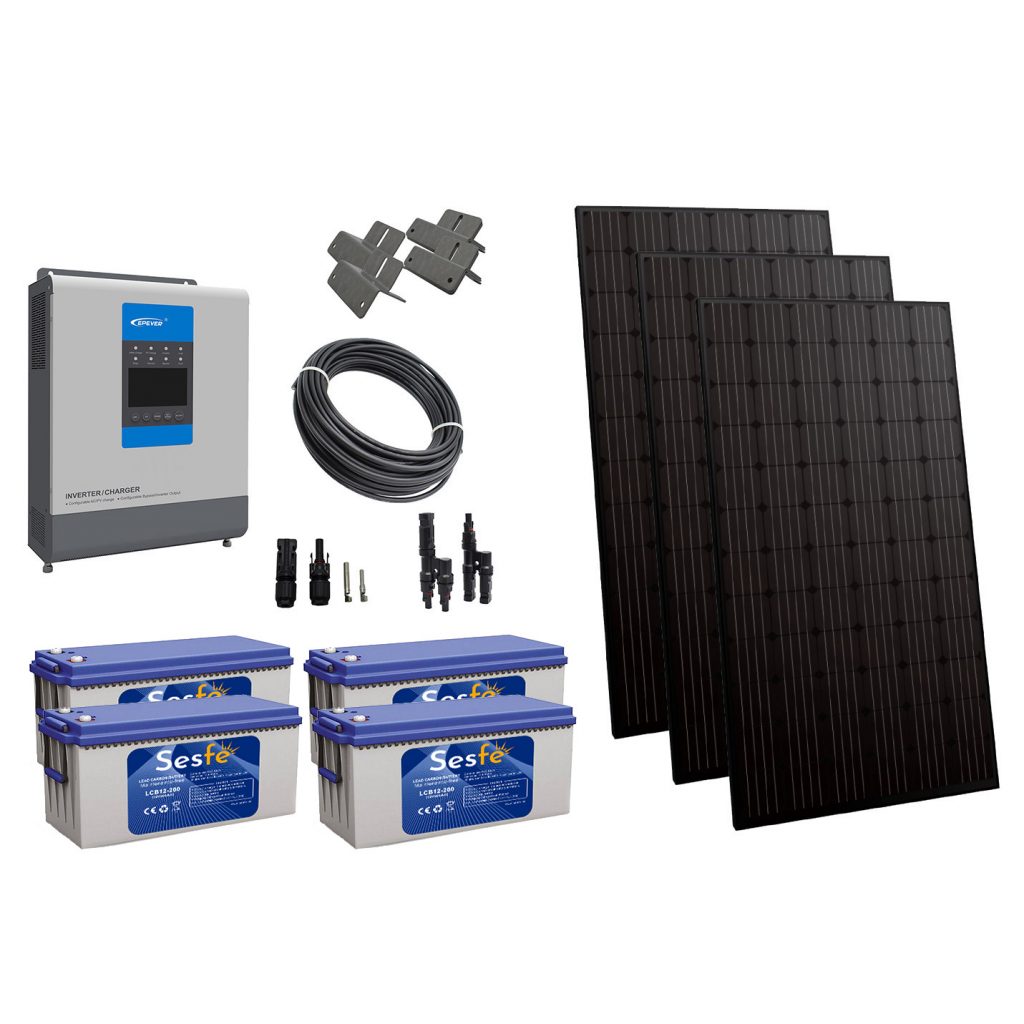 Off-grid stuga självförsörjande 230V Batterier och Solpaneler ...